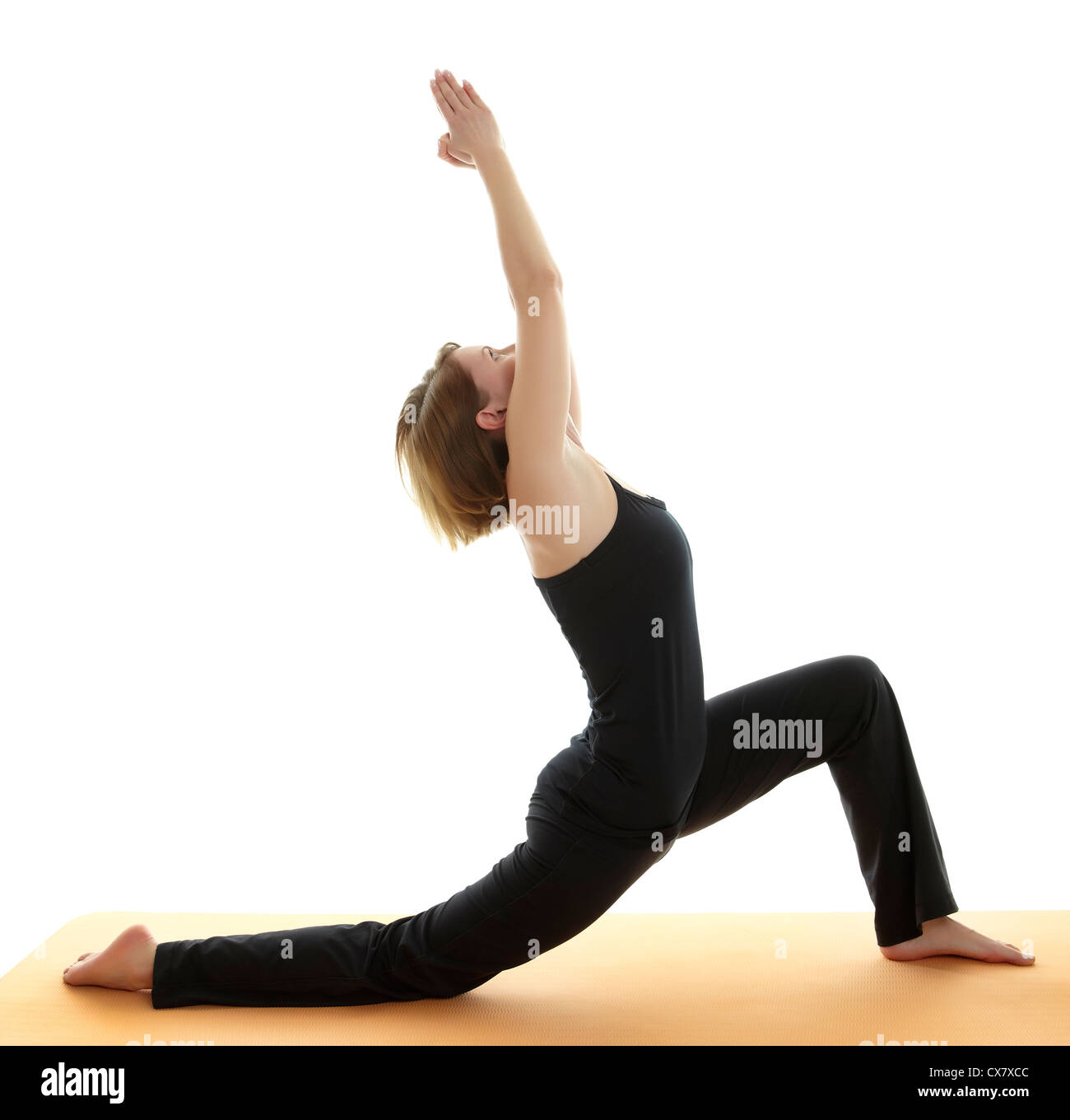 Black anjaneyasana hi-res stock photography and images - Alamy