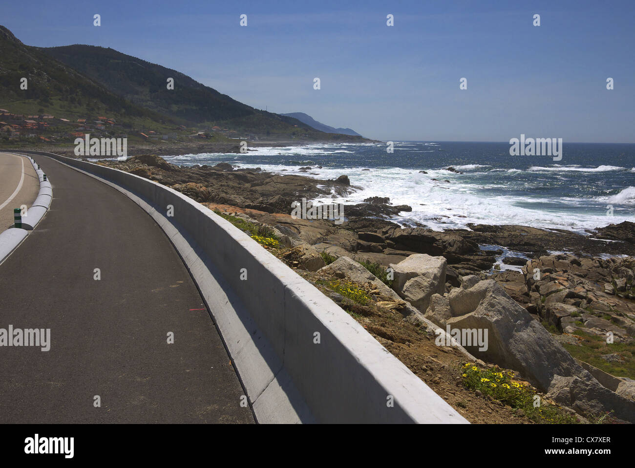 Coastal cycle path near Baiona in Galicia, Spain Stock Photo - Alamy