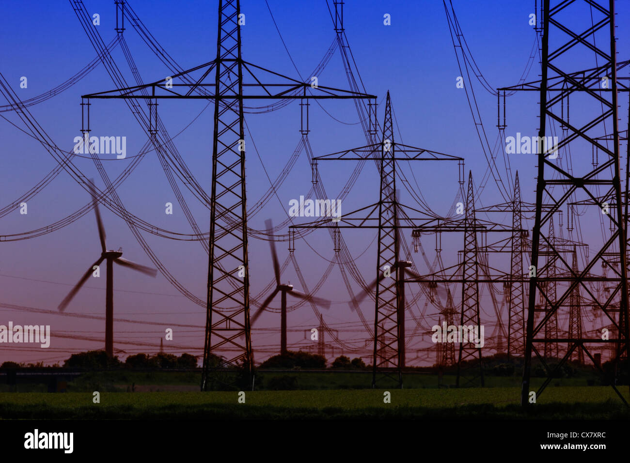 Wind turbine electrical power pole hi-res stock photography and images ...