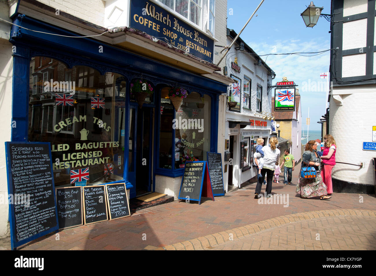 UK, England, Isle of Wight, Cowes, High Street, Watchhouse Lane Stock ...