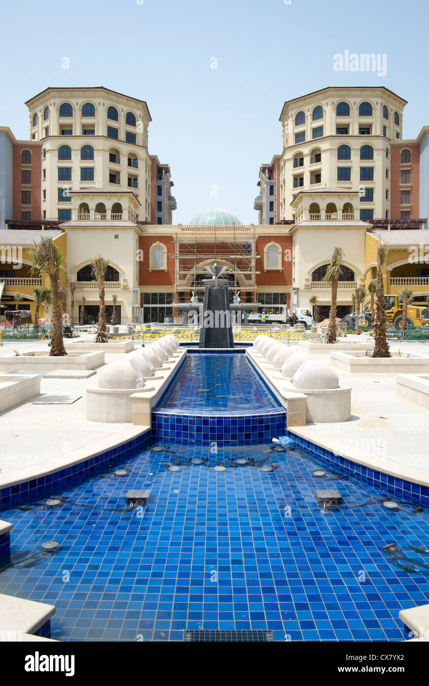 Construction of residential Medina Centrale part of Porto Arabia in the ...