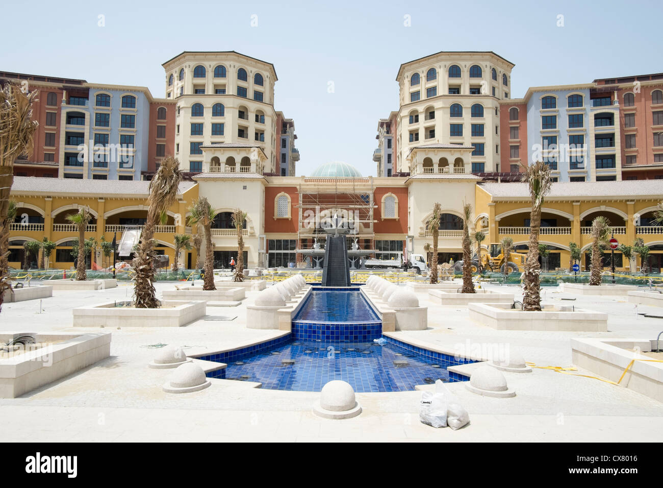 Construction of residential Medina Centrale part of Porto Arabia in the ...