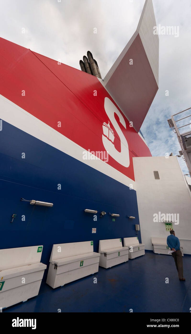 Funnel of Stena line super fast ferry Stock Photo - Alamy