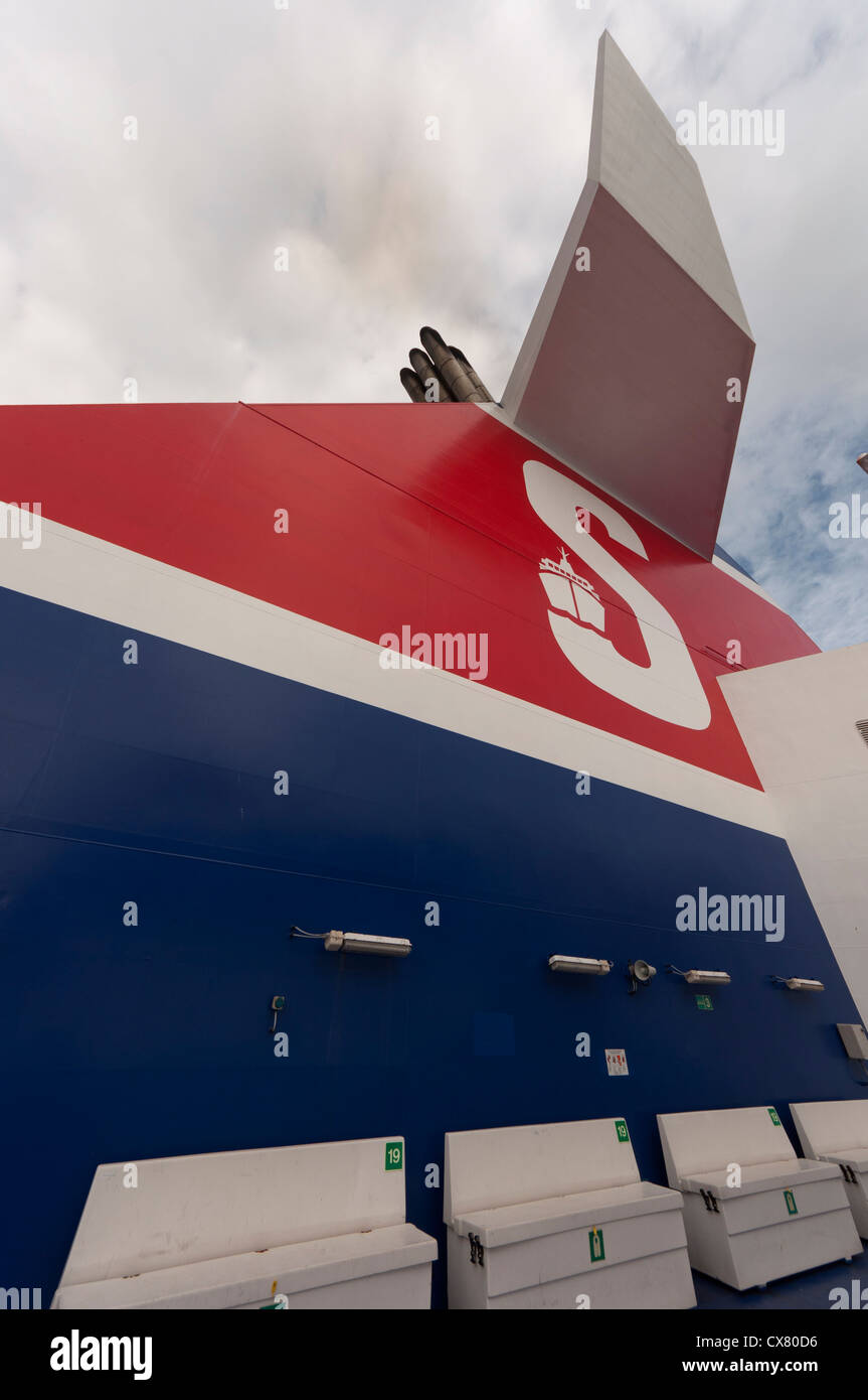 Funnel of Stena line super fast ferry Stock Photo - Alamy