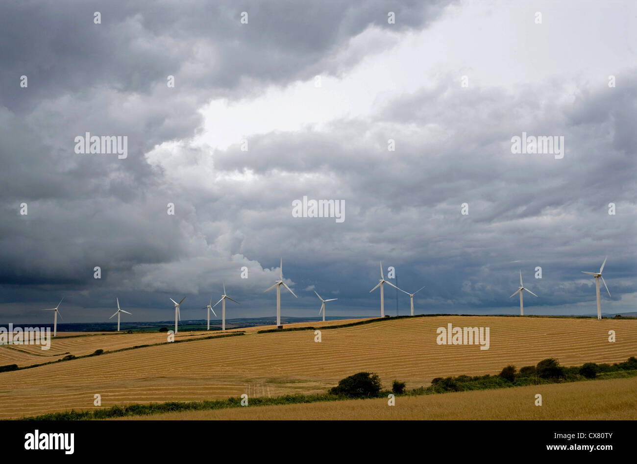 Wind farm in Cornwall Stock Photo - Alamy