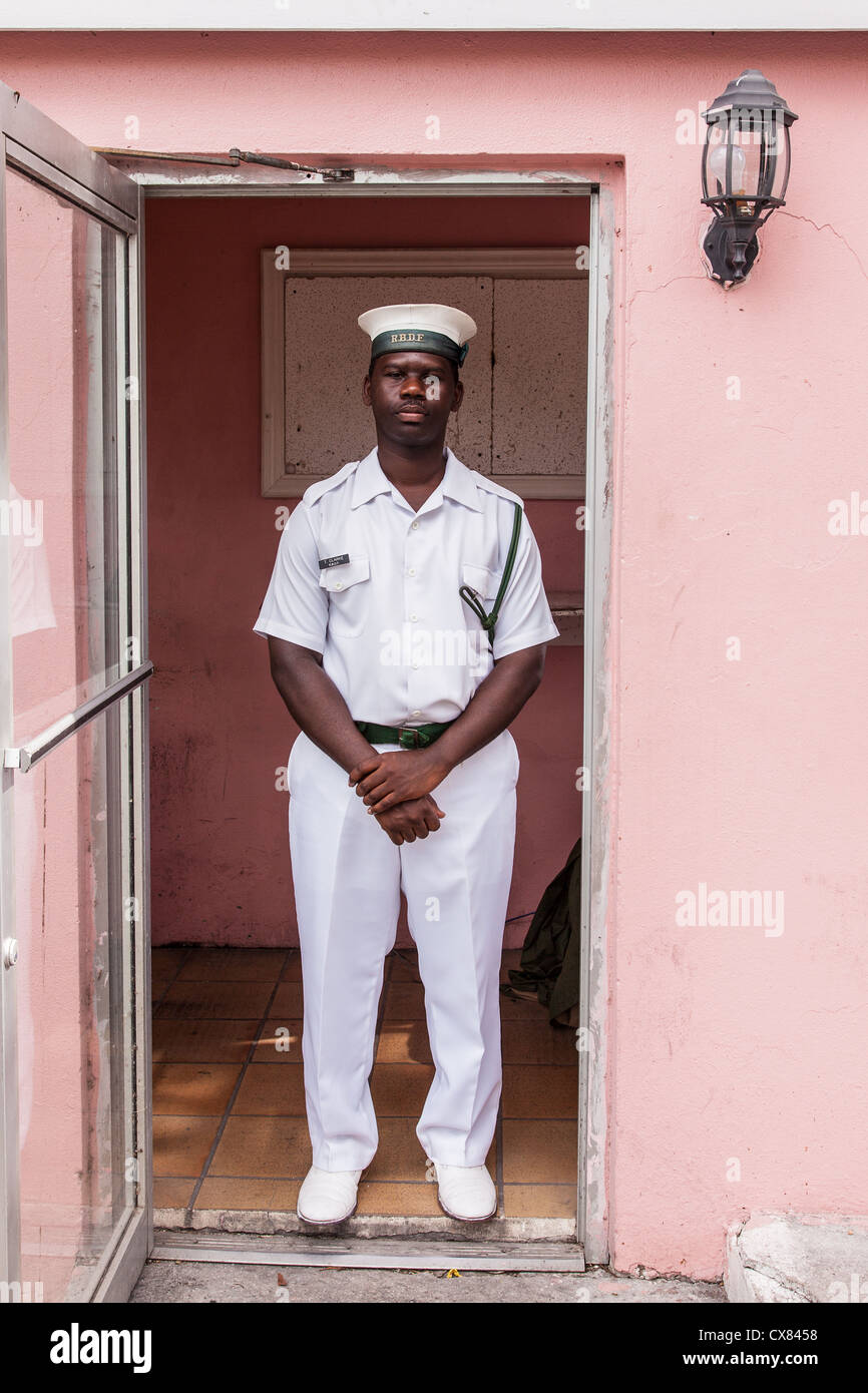 A Bahamian Navy guard at the Government House in Nassau , Bahamas Stock ...