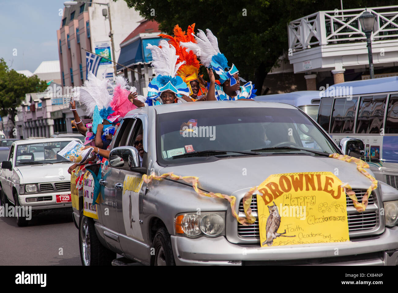 Young Bahamian girls celebrate graduation in Nassau , Bahamas Stock ...