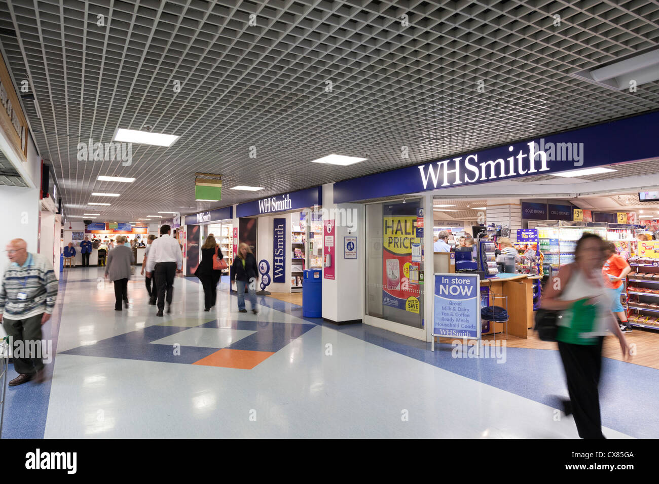 WH Smith and shops inside entrance foyer of Southampton General ...