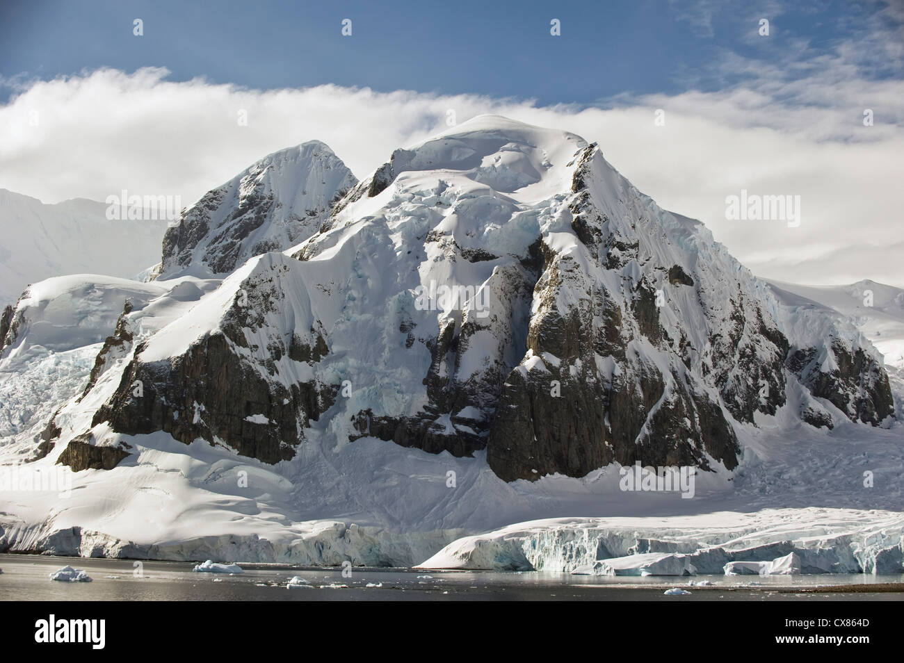 A Rugged Mountain Covered With Snow; Antarctica Stock Photo - Alamy
