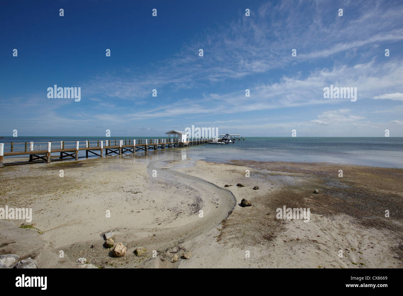 Beach with jetty in the background Stock Photo - Alamy