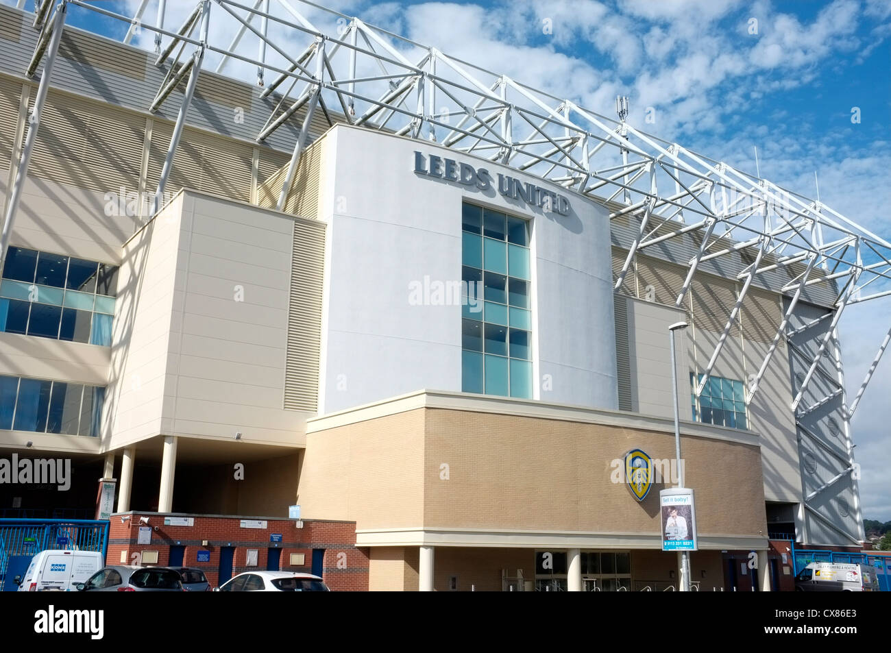 Leeds United's East Stand from outside the ground Stock Photo - Alamy
