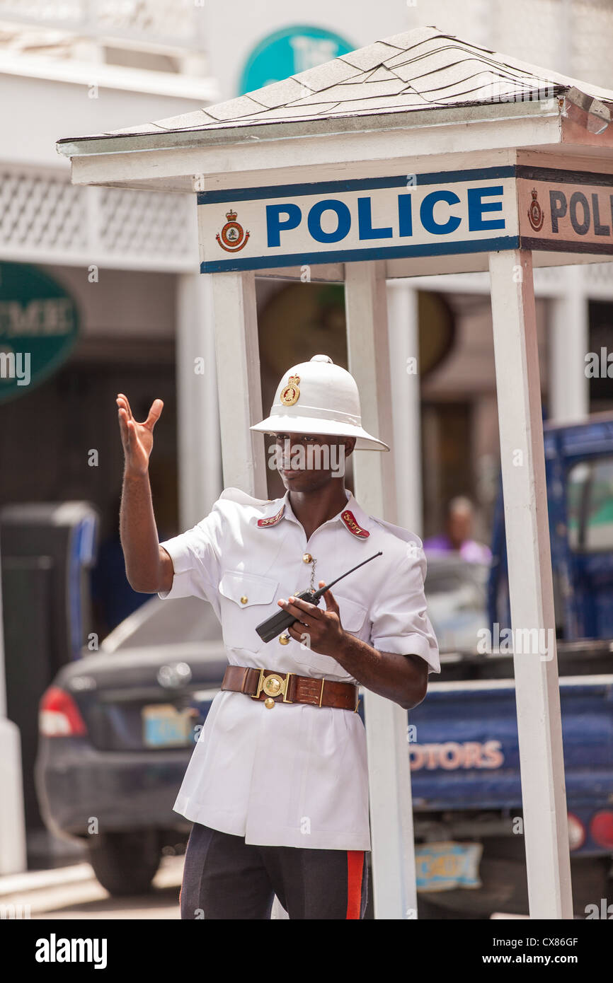 A member of the Royal Bahamas Police wearing a Wolseley pith helmet ...