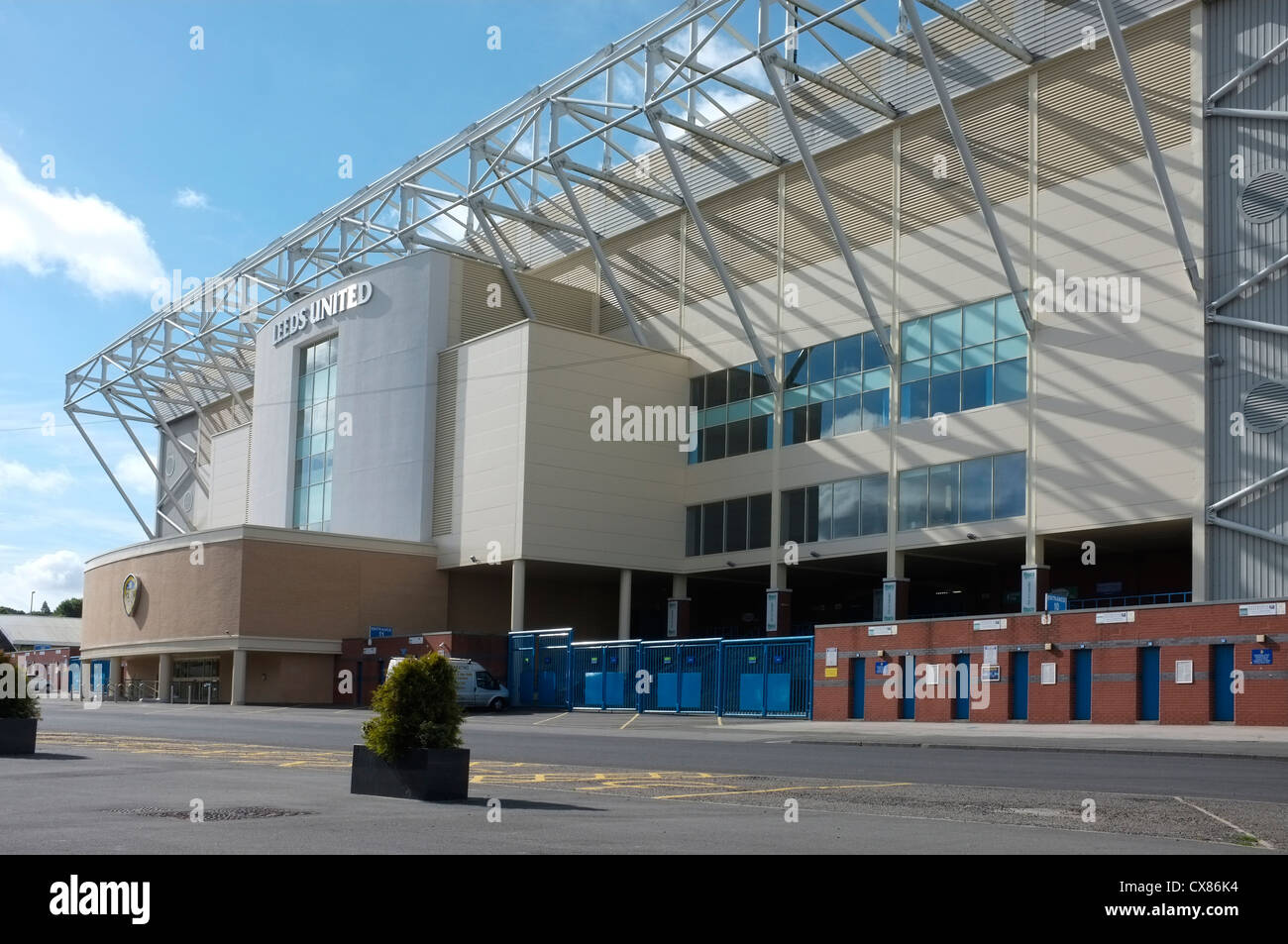 Leeds United's East Stand from outside the ground Stock Photo - Alamy