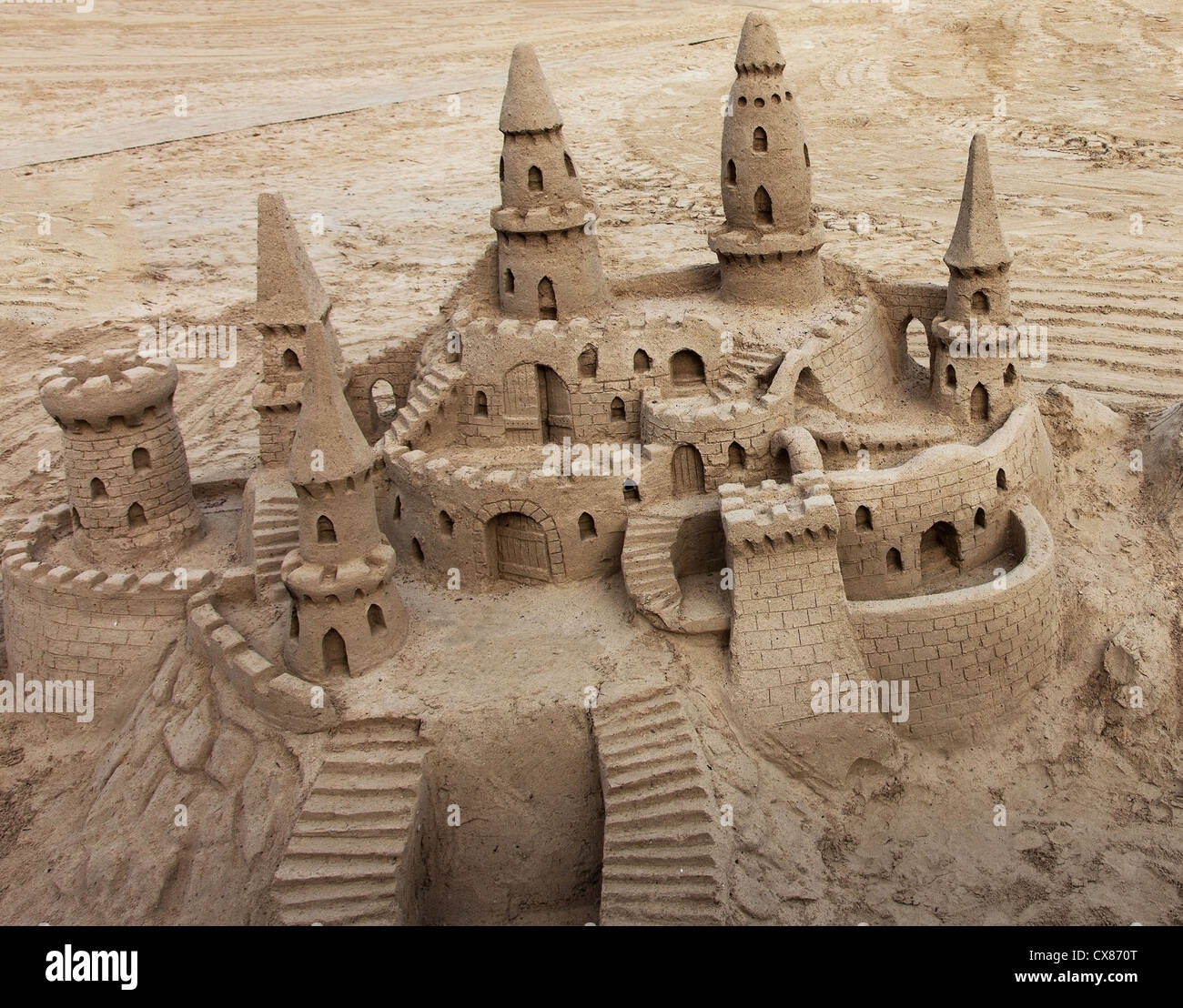A beautiful sand castle on a beach Stock Photo - Alamy
