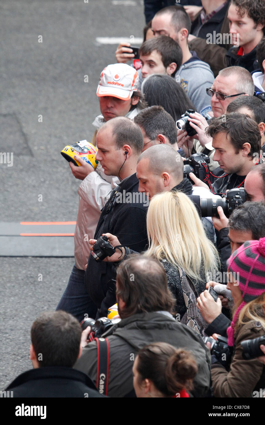 Formula One motor racing fans waiting for autographs from racing ...