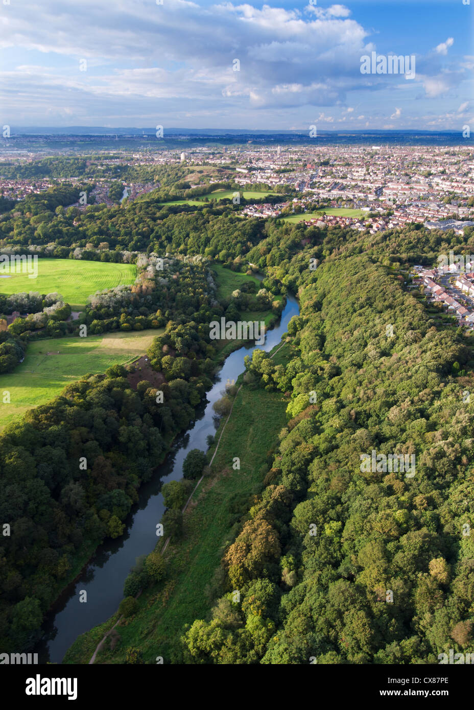 Aerial View along the Bristol Avon on the outskirts of Bristol Stock ...