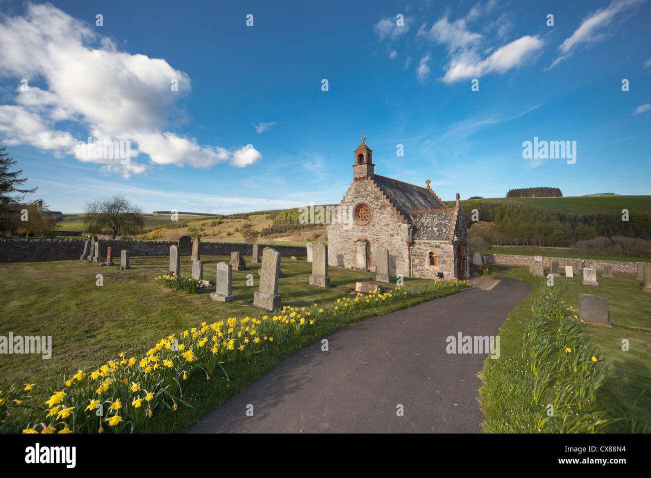 A Church And Cemetery; Scottish Borders, Scotland Stock Photo - Alamy