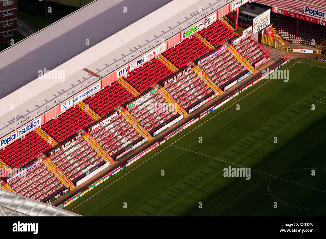 Aerial view of part of Ashton Gate Football stadium home of Bristol ...