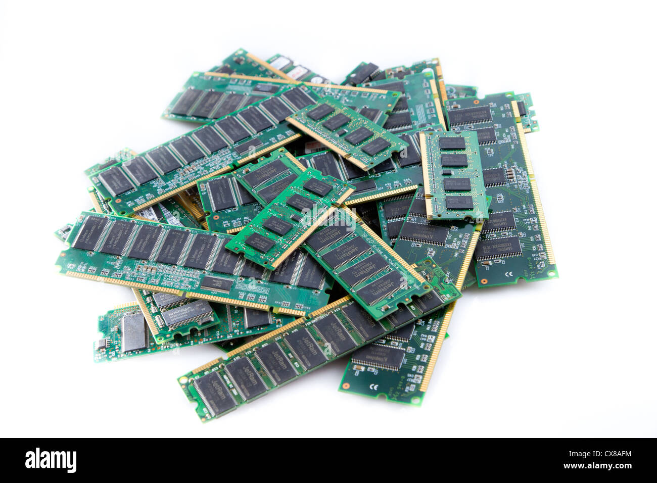 stack of ram modules isolated on white background Stock Photo - Alamy