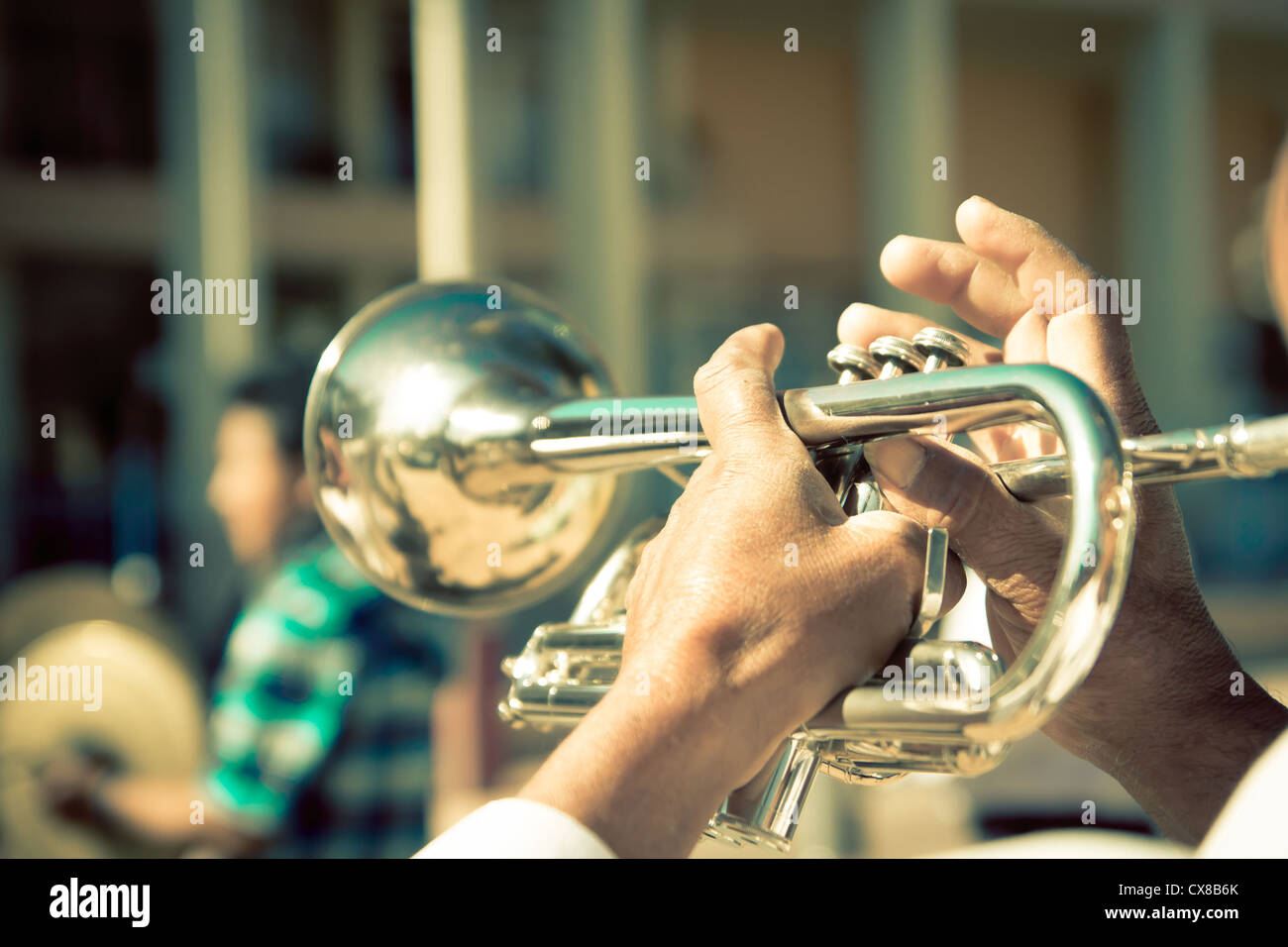 Man playing cornet hi-res stock photography and images - Alamy