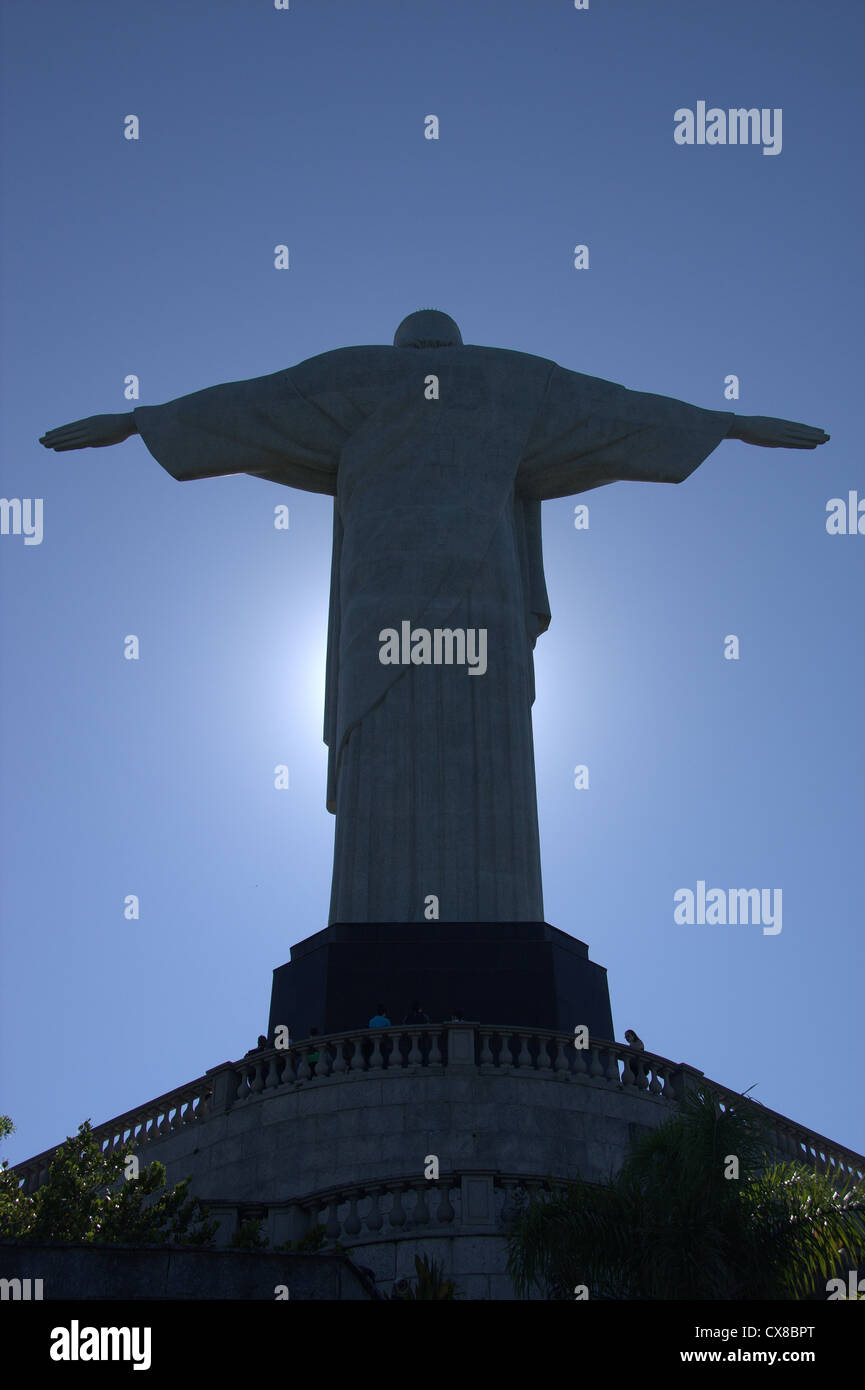 Back side view of Christ the Redeemer statue, Rio de Janeiro, Brazil ...