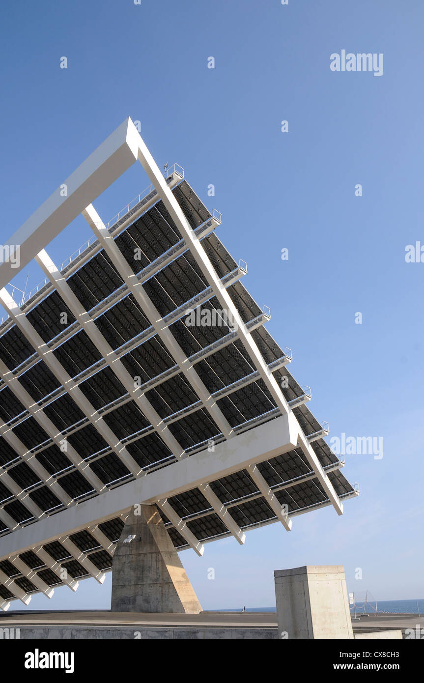 Solar panel at Barcelona forum reduction of emissions with enormous ...
