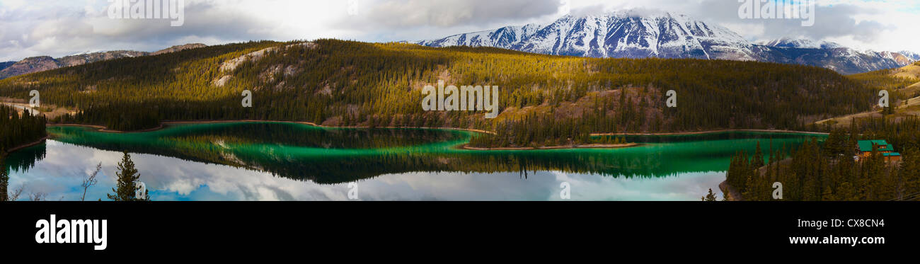 Emerald Lake Panorama; Carcross Yukon Canada Stock Photo - Alamy