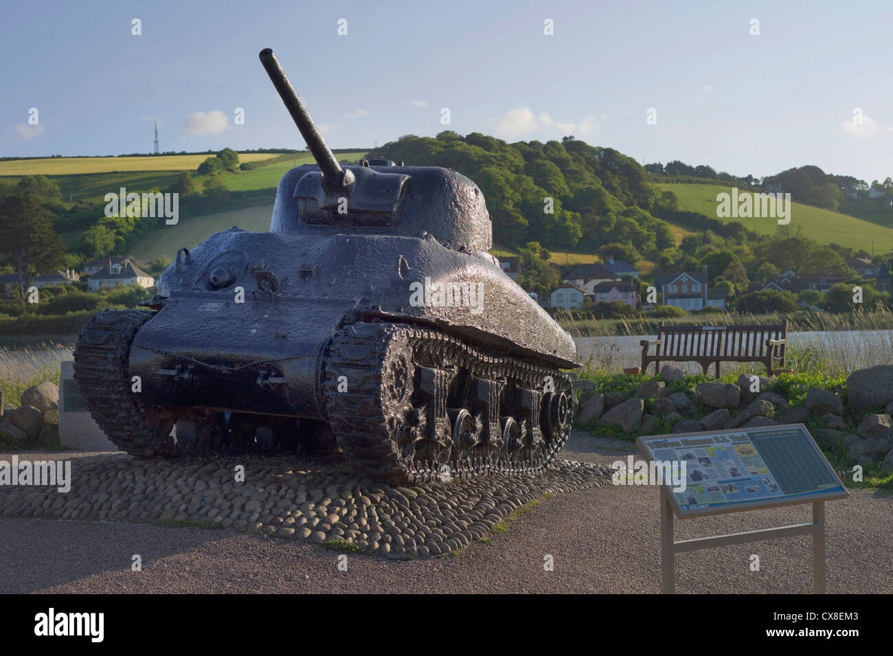 us tank torcross village slapton ley sands south hams devon england uk ...