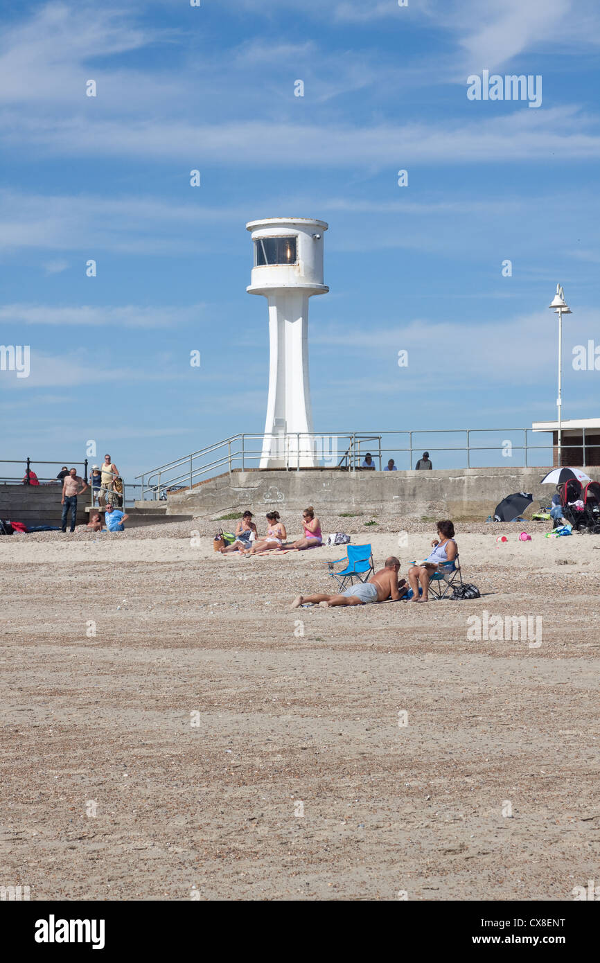A lighthouse in Littlehampton which is located on the East Pier. It ...