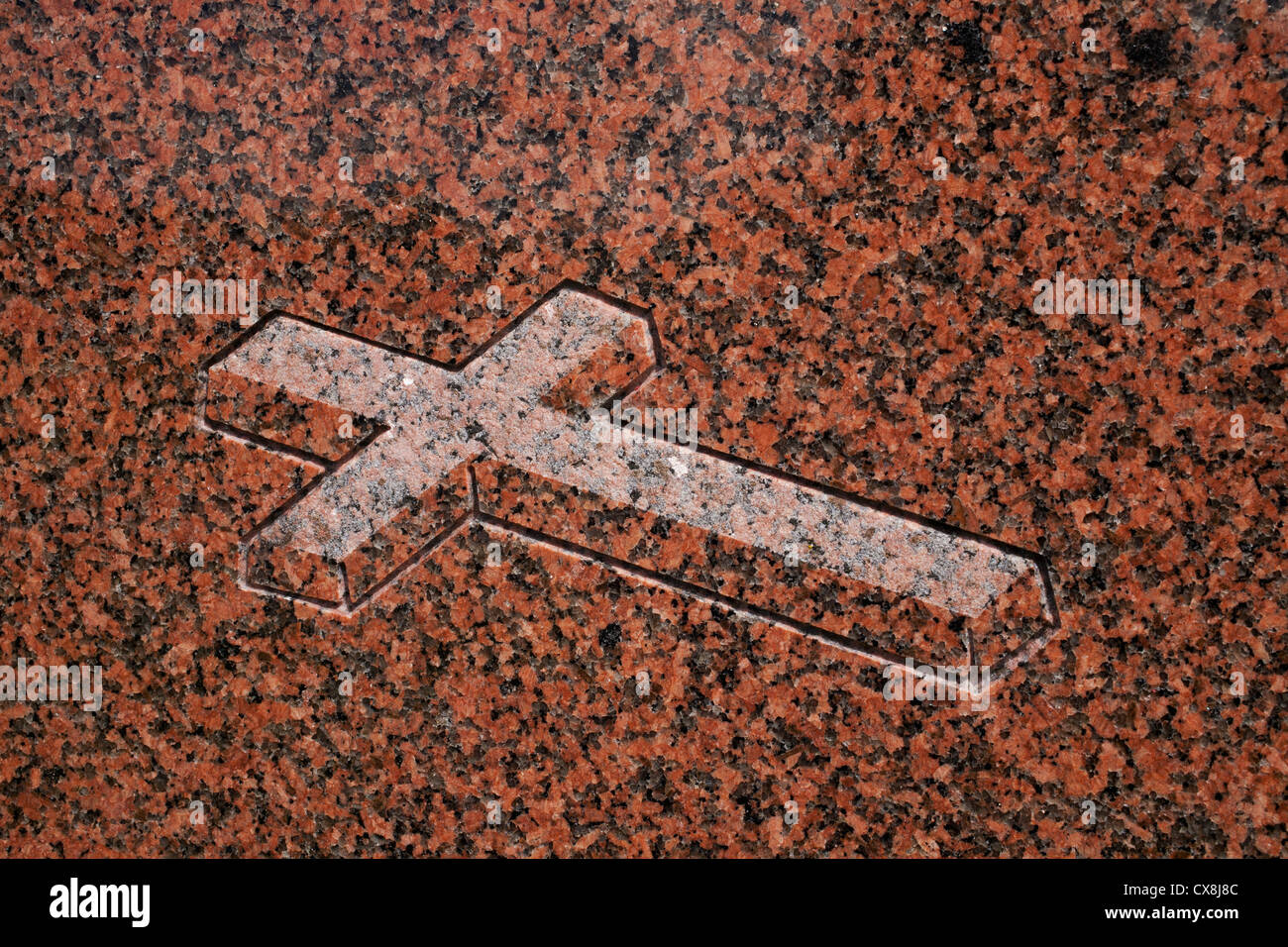 Marble Gravestone With A Cross; Waterloo Quebec Canada Stock Photo - Alamy