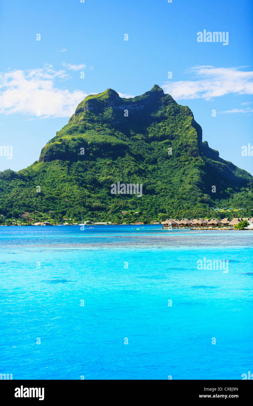 A Unique Rock Formation Along The Coast; Bora Bora Society Islands ...