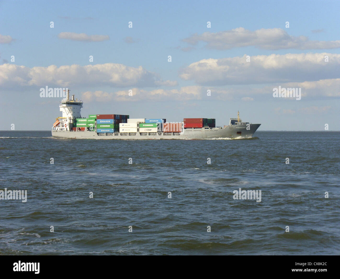 Ocean going container ship river elbe hi-res stock photography and ...