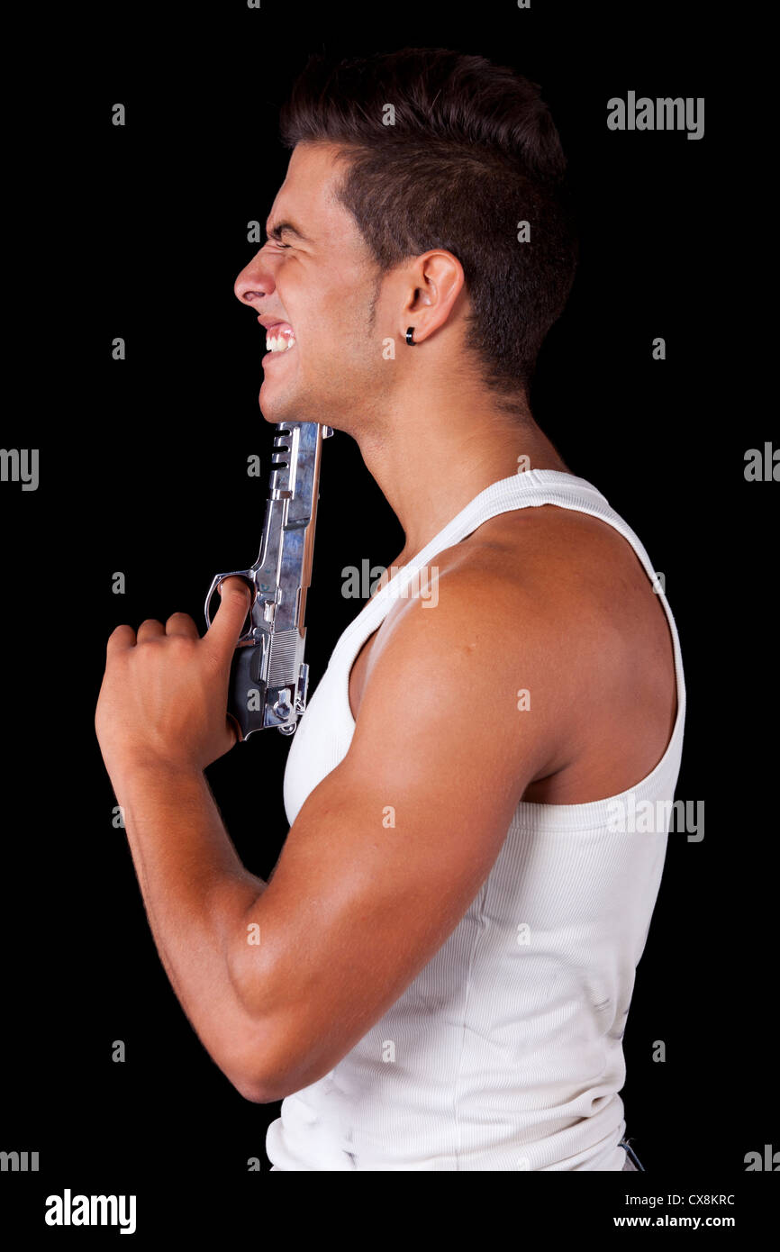 Black Guy Pointing Gun