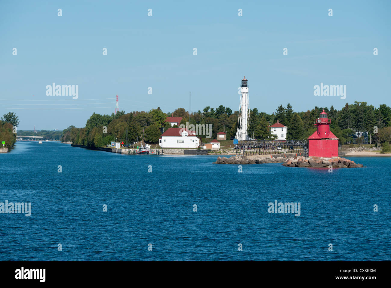 Wisconsin, Door County, Sturgeon Bay. North Pierhead Lighthouse (red ...