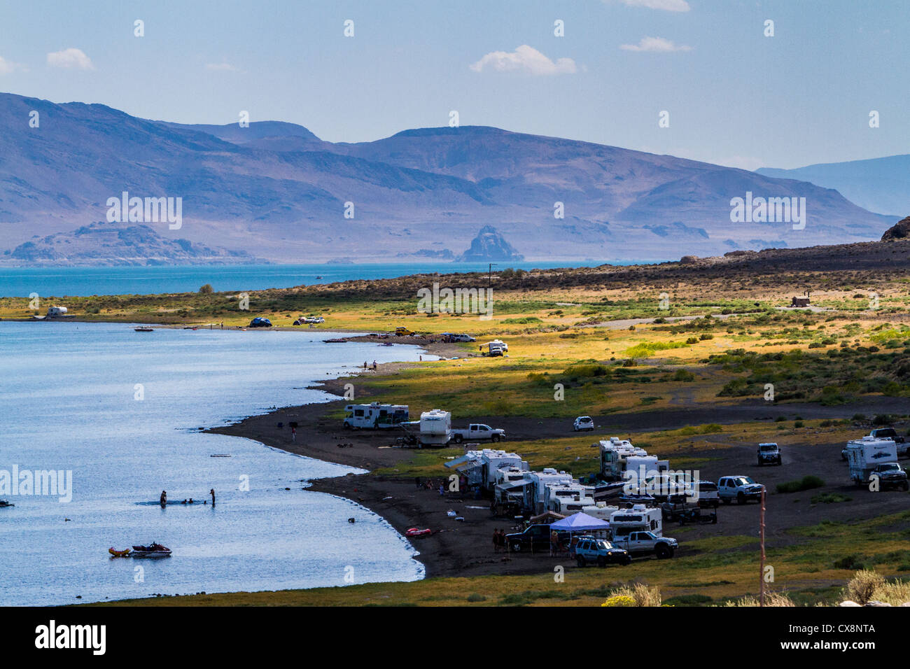 Scenes at Pyramid Lake in Northern Nevada on the Pyramid Lake Pauite ...