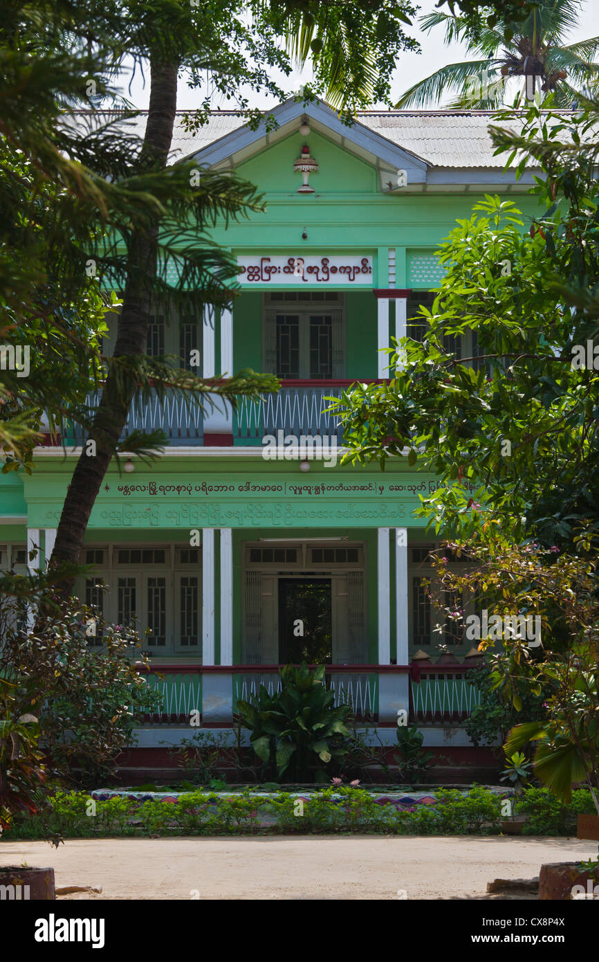 Colonial style building of MAY KAWAN MONASTERY - MINGUN, MYANMAR Stock ...
