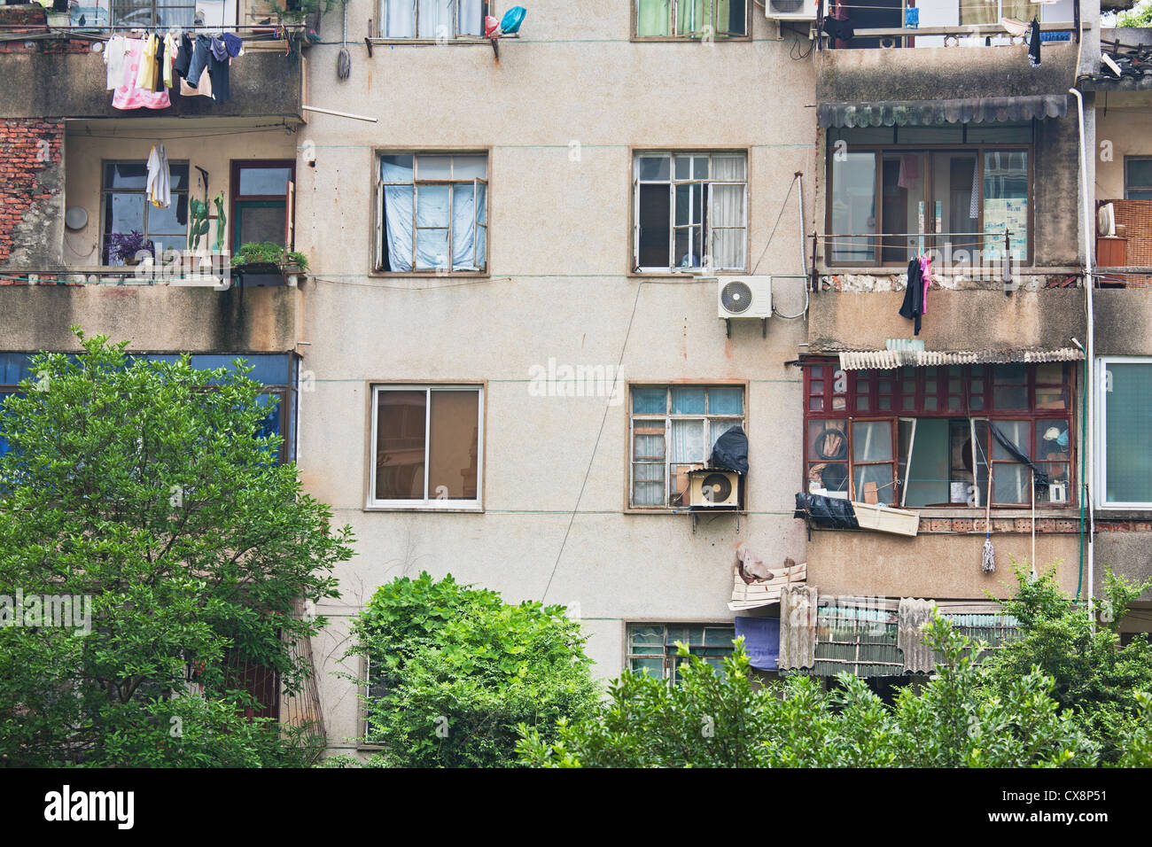 Outside of houses in rural China where many families live in poverty ...
