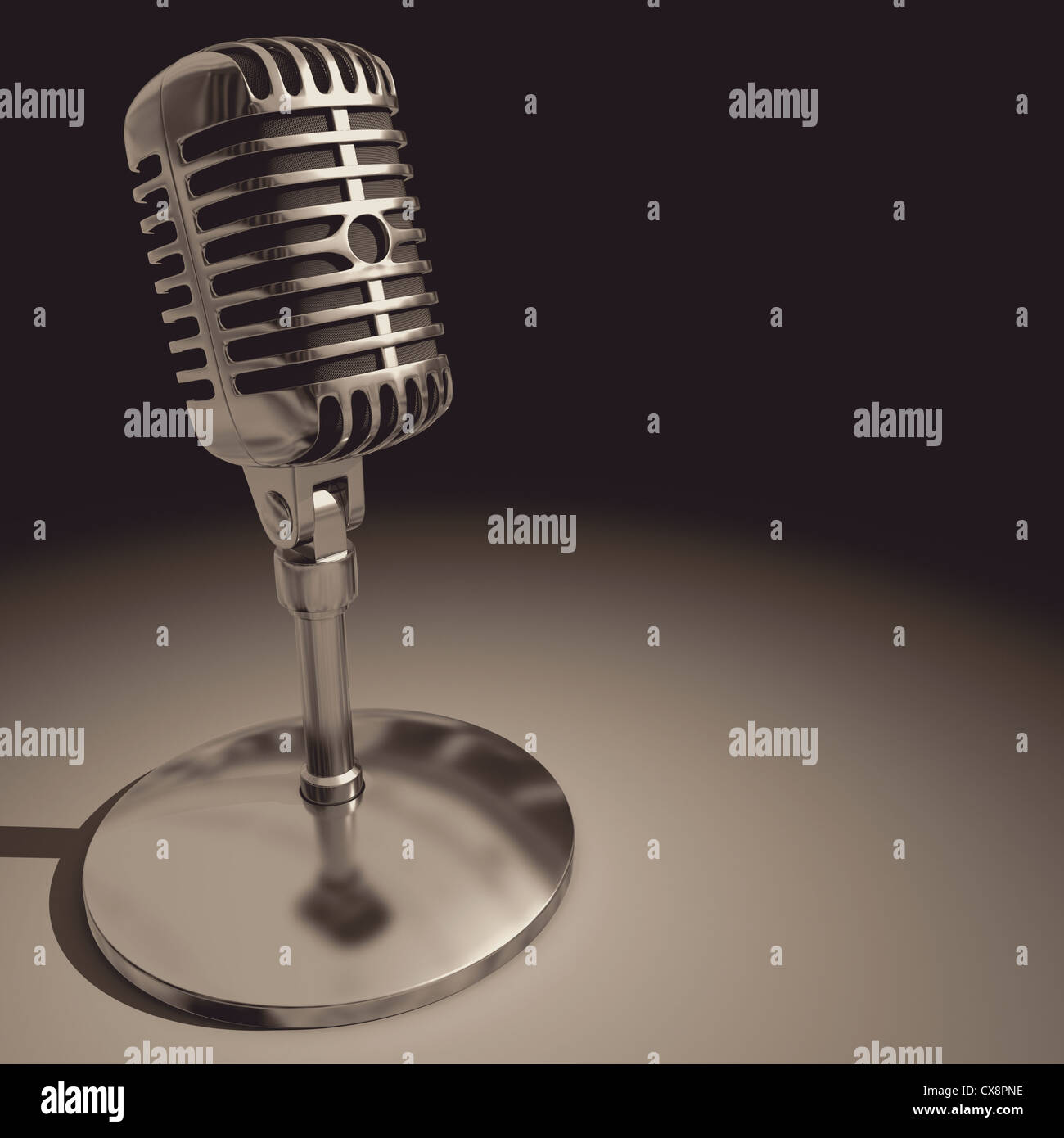 Classic microphone. Your text on the right space Stock Photo - Alamy