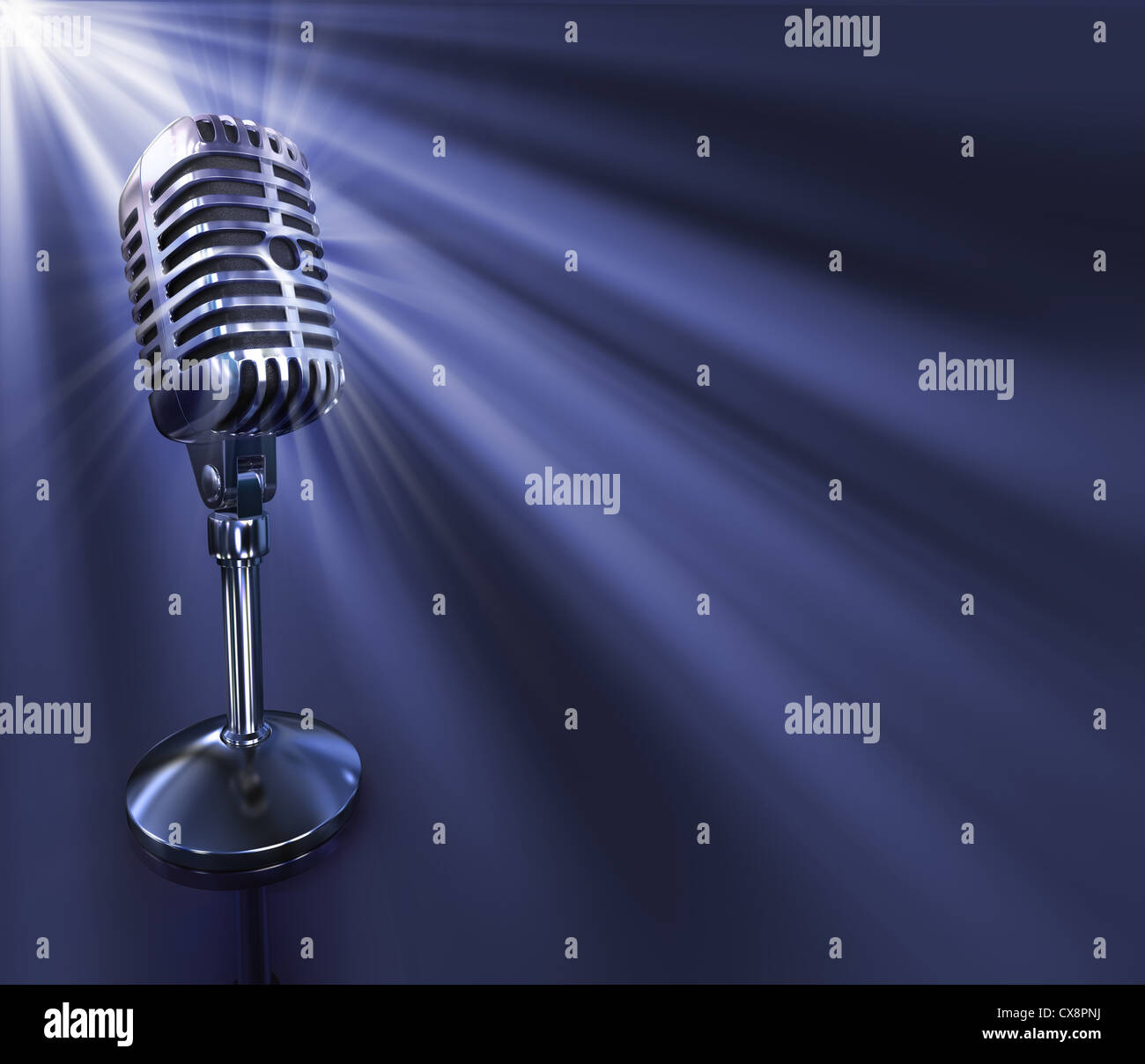 Classic microphone. Your text on the right space Stock Photo - Alamy