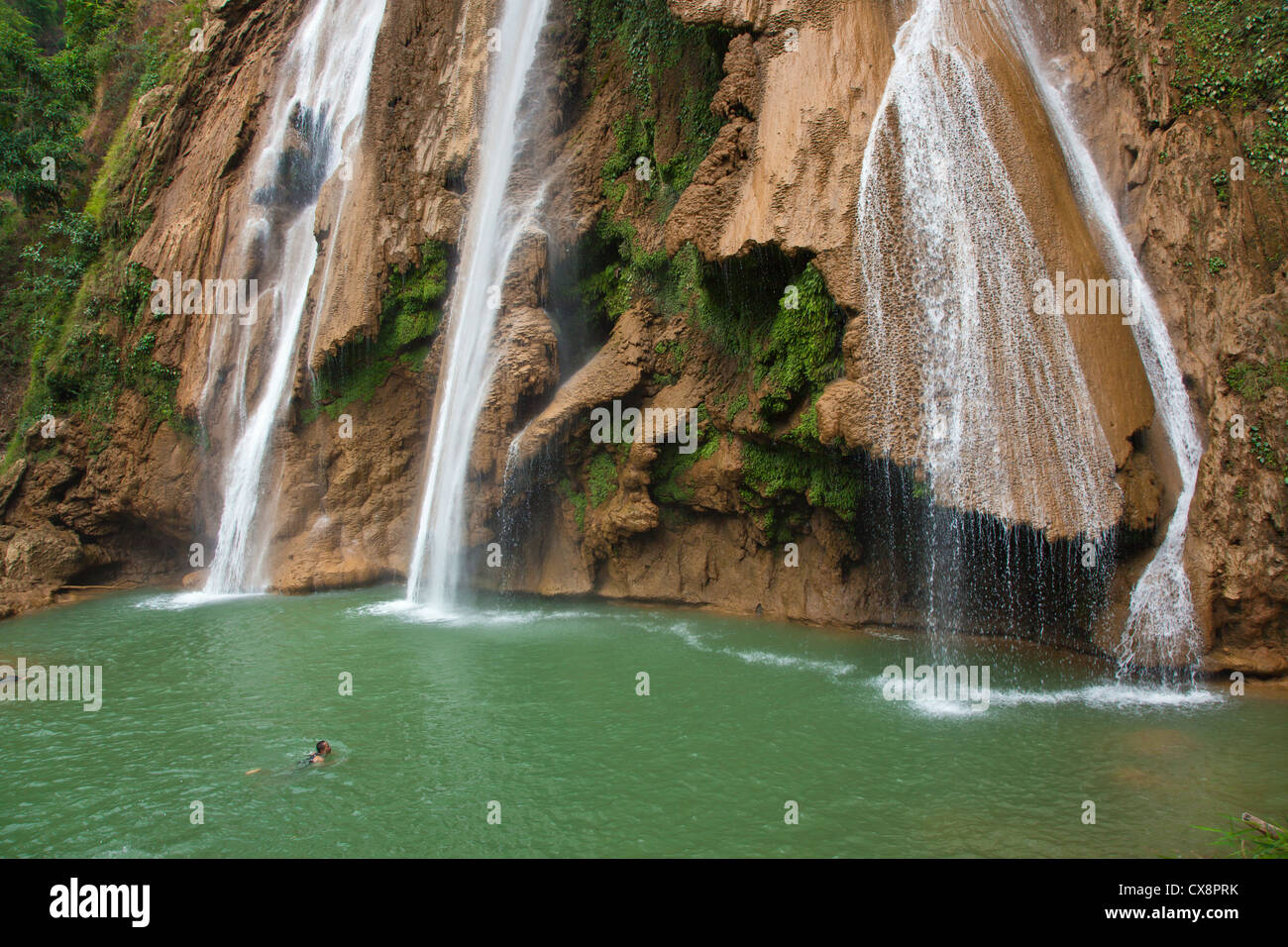 ANISAKAN FALLS drops into a green pool a few miles outside of PYIN U ...