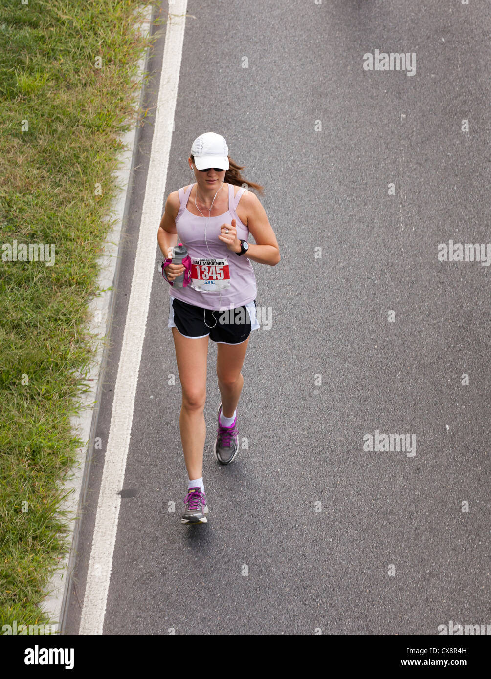 Marathon runner from above Stock Photo - Alamy