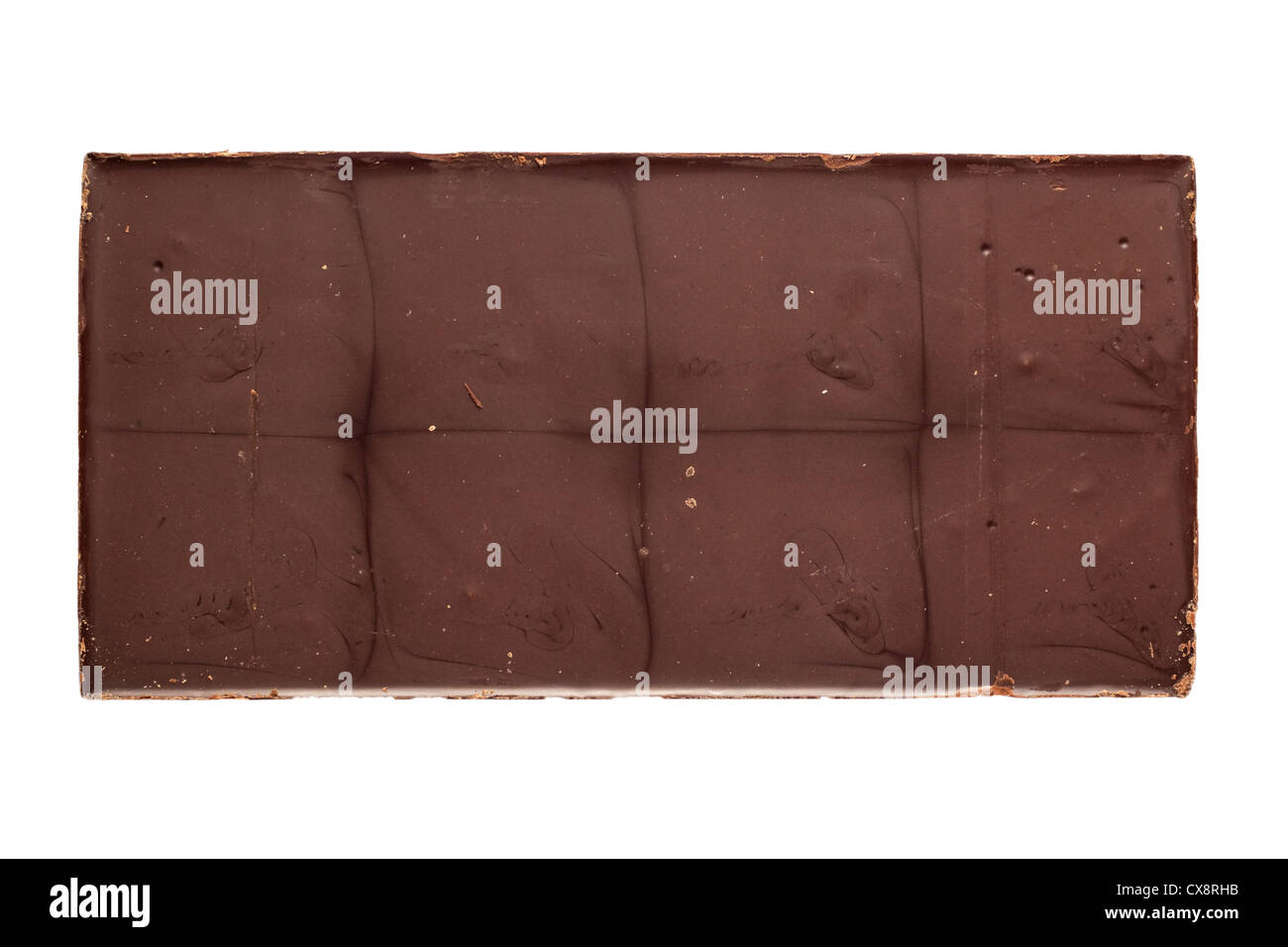 reverse side of chocolate bar isolated on white background Stock Photo ...