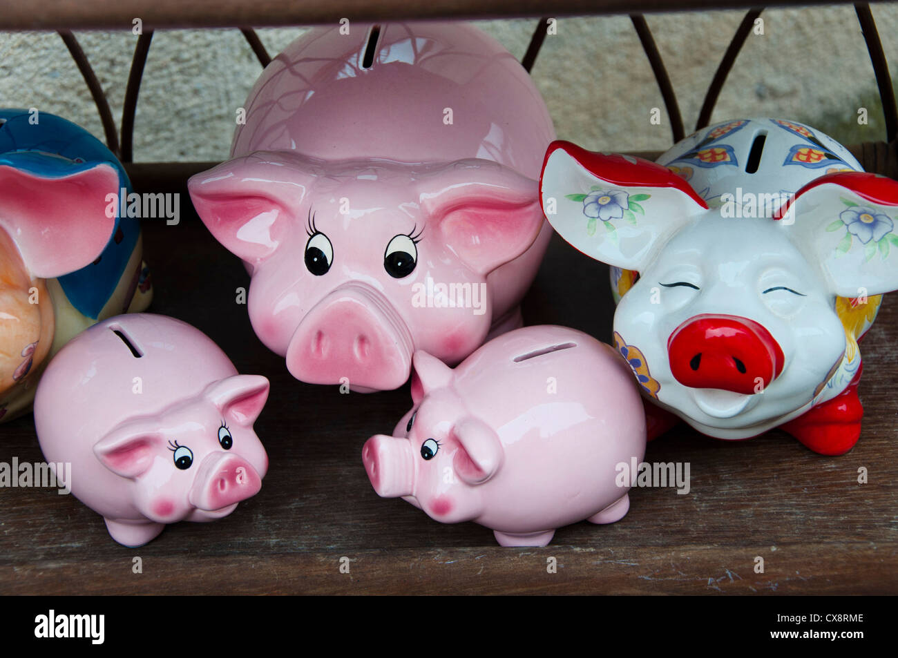 Piggy coin banks Stock Photo - Alamy