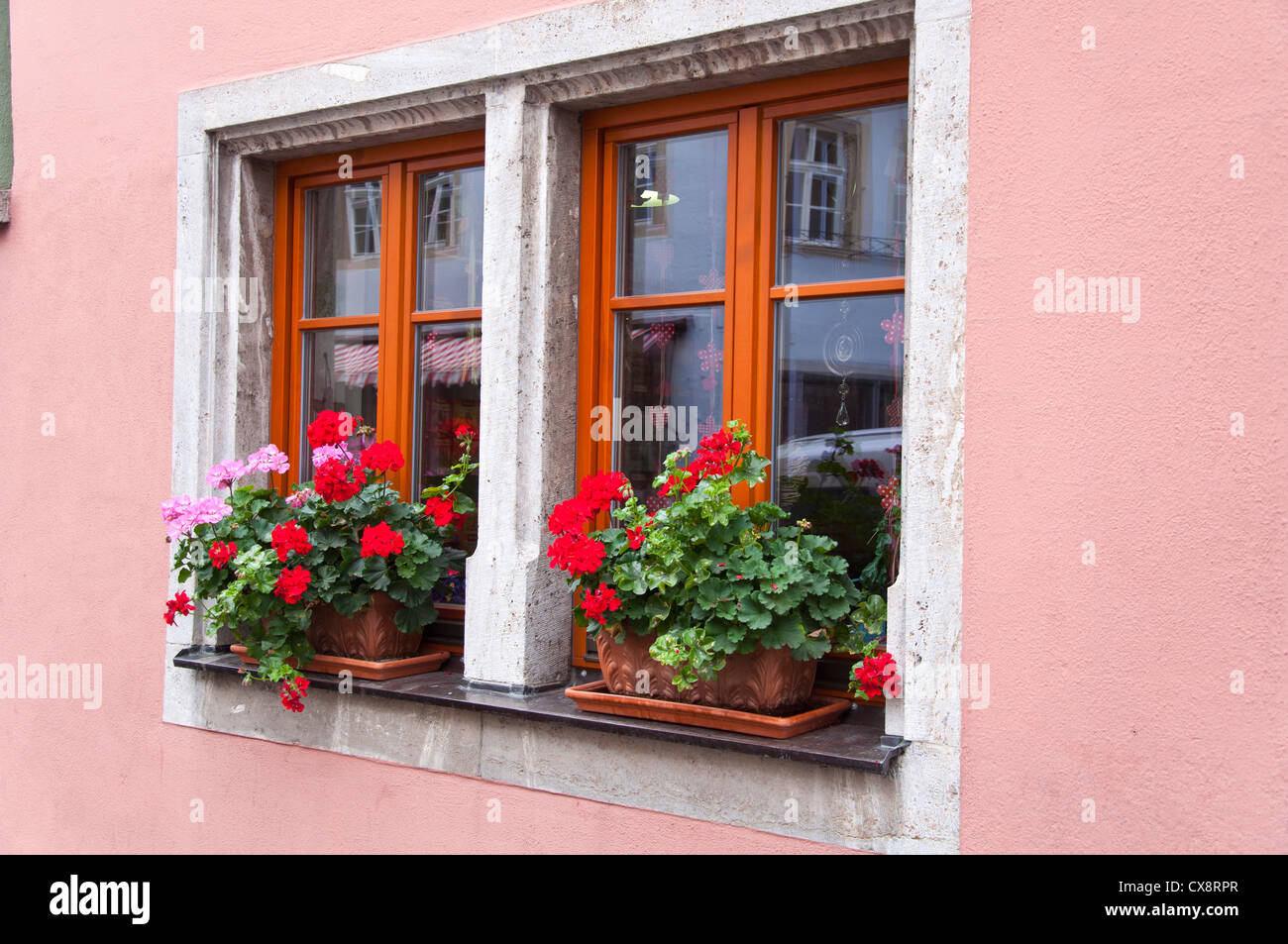 Window with Flowers, Bavaria, Germany Stock Photo - Alamy