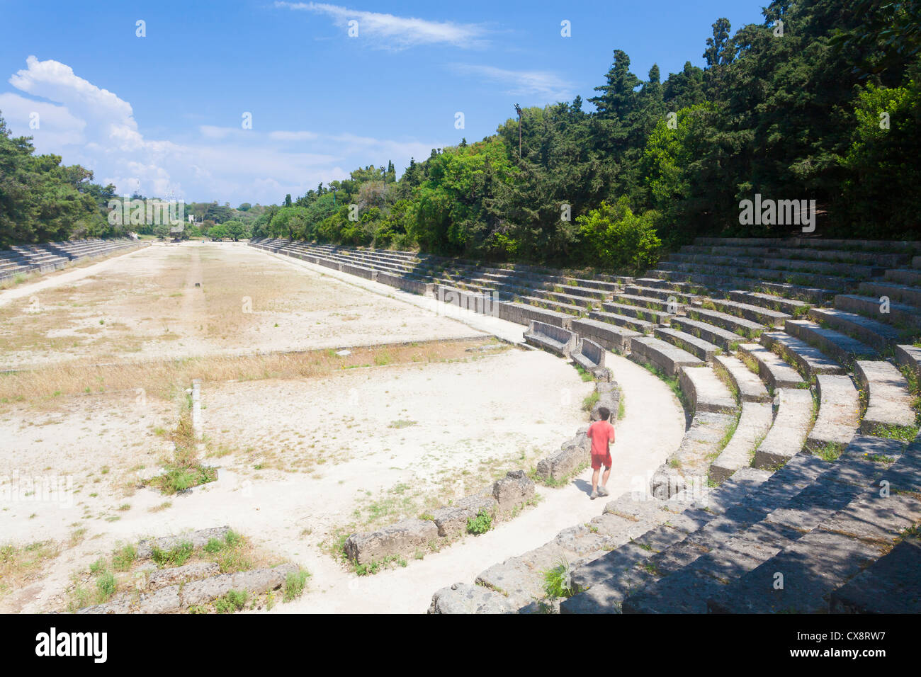 The Stadium at the Acropolis of Rhodes, Rhodes Town Greece Stock Photo ...