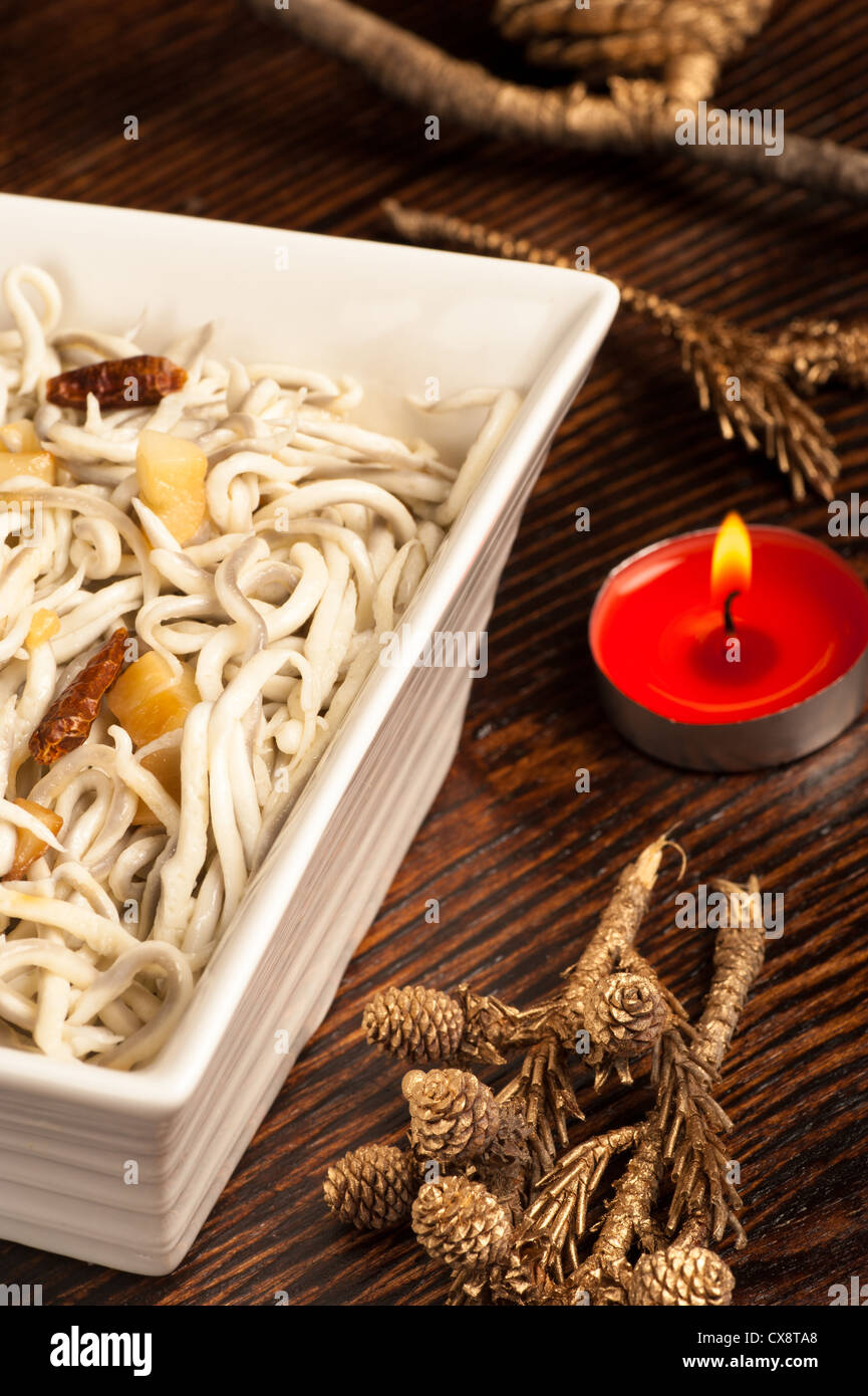 Angulas, a traditional Spanish Christmas starter Stock Photo - Alamy