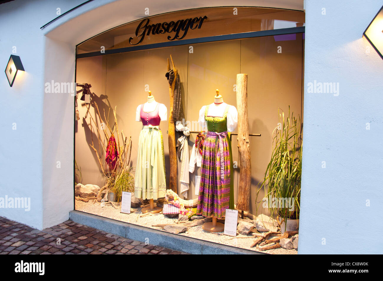Store window display of traditional German (Bavarian) dress Stock Photo ...
