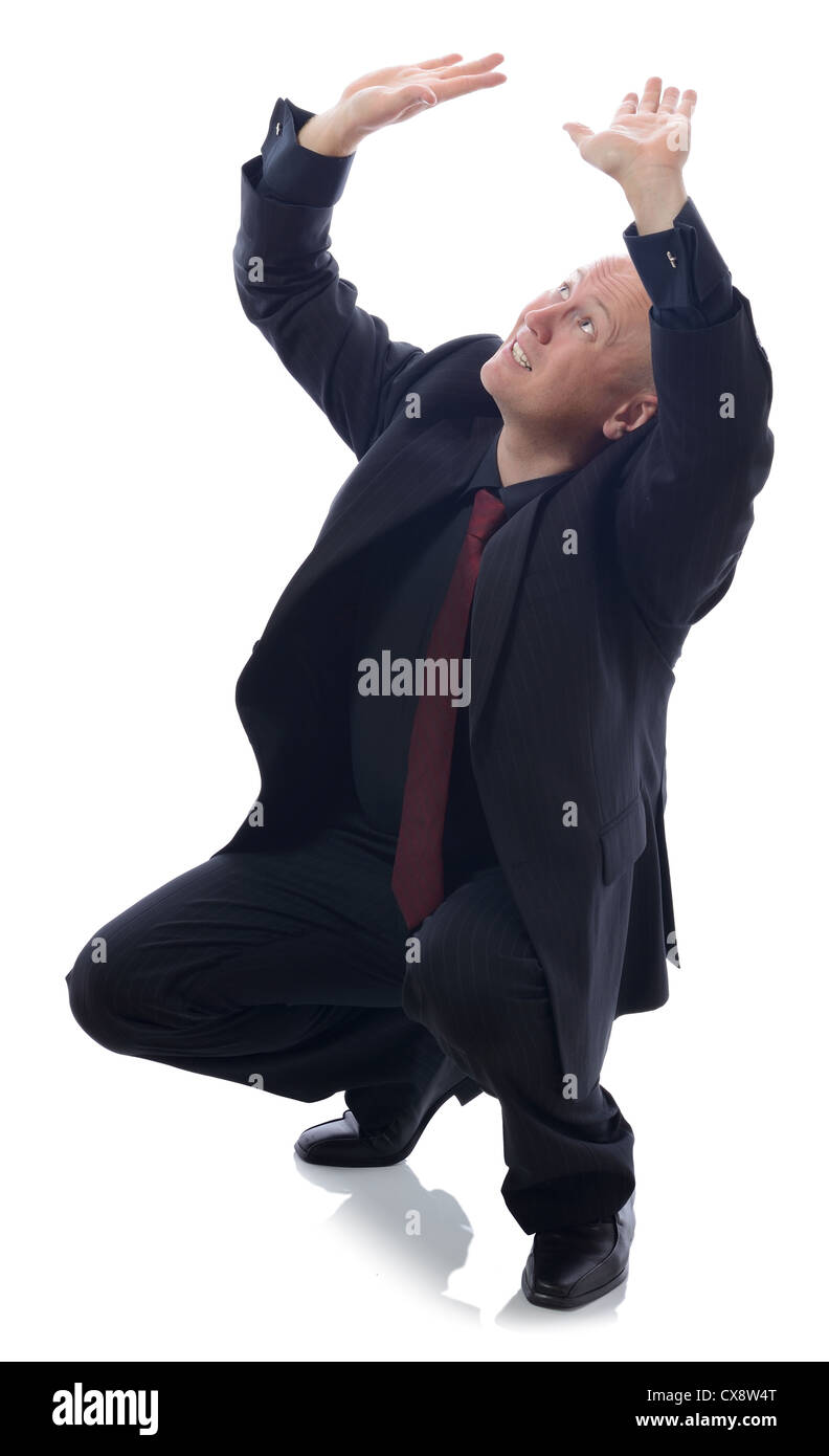 Businessman afraid isolated on white hi-res stock photography and ...