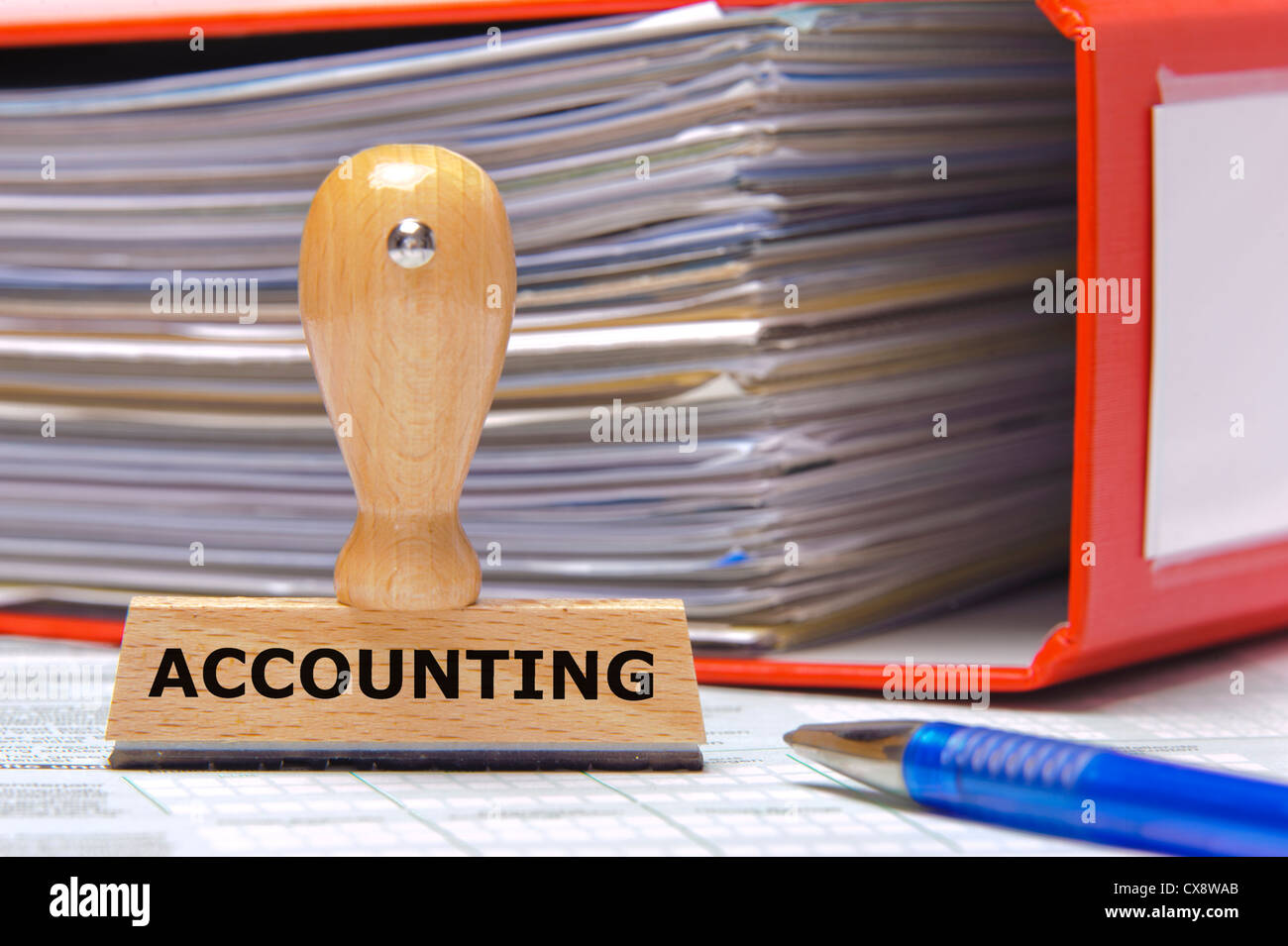 rubber stamp in office marked with accounting Stock Photo - Alamy