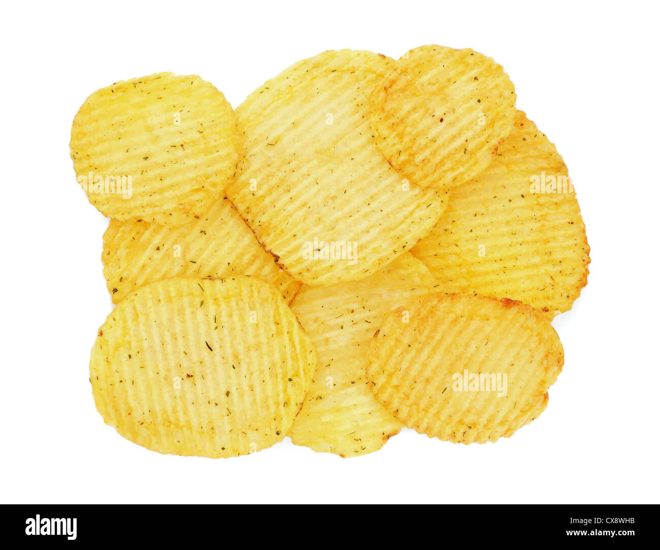 Potato chips isolated on white background Stock Photo - Alamy
